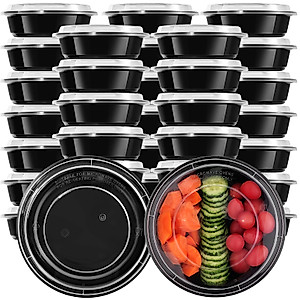 Meal Prep Container,30 Pack Food Prep Containers,28 oz Meal Prep Bowls with Lids,Reusable Food Containers with Lids,Round Plastic Lunch Containers,BPA-Free,Stackable,Microwave/Dishwasher/Freezer Safe