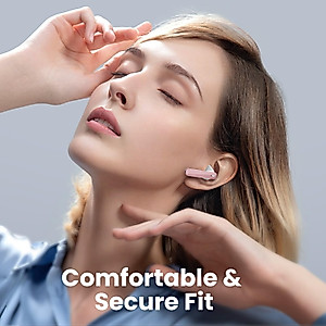 Bluetooth Headphones V5.3 Wireless Earbuds Ear buds with 50Hrs Battery Life Deep Bass Earphones with Wireless Charging Case & LED Power Display Waterproof Microphone Headset for TV Tablet Phone Pink