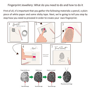 LeCalla Personalized Memorial Thumbprint Necklace Engraved Oval Pendant Custom Message with Fingerprint For Women and Teen Girls