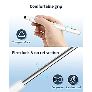 Metapen X1 Universal Stylus Pen for Touch Screens, 2-1 Retractable Pointer & Stylus with Special Flocking Tip, High Precision & Soft, Stylus Pen for iPad/iPhone/Android/Tablets/Samsung/HP/Kindle