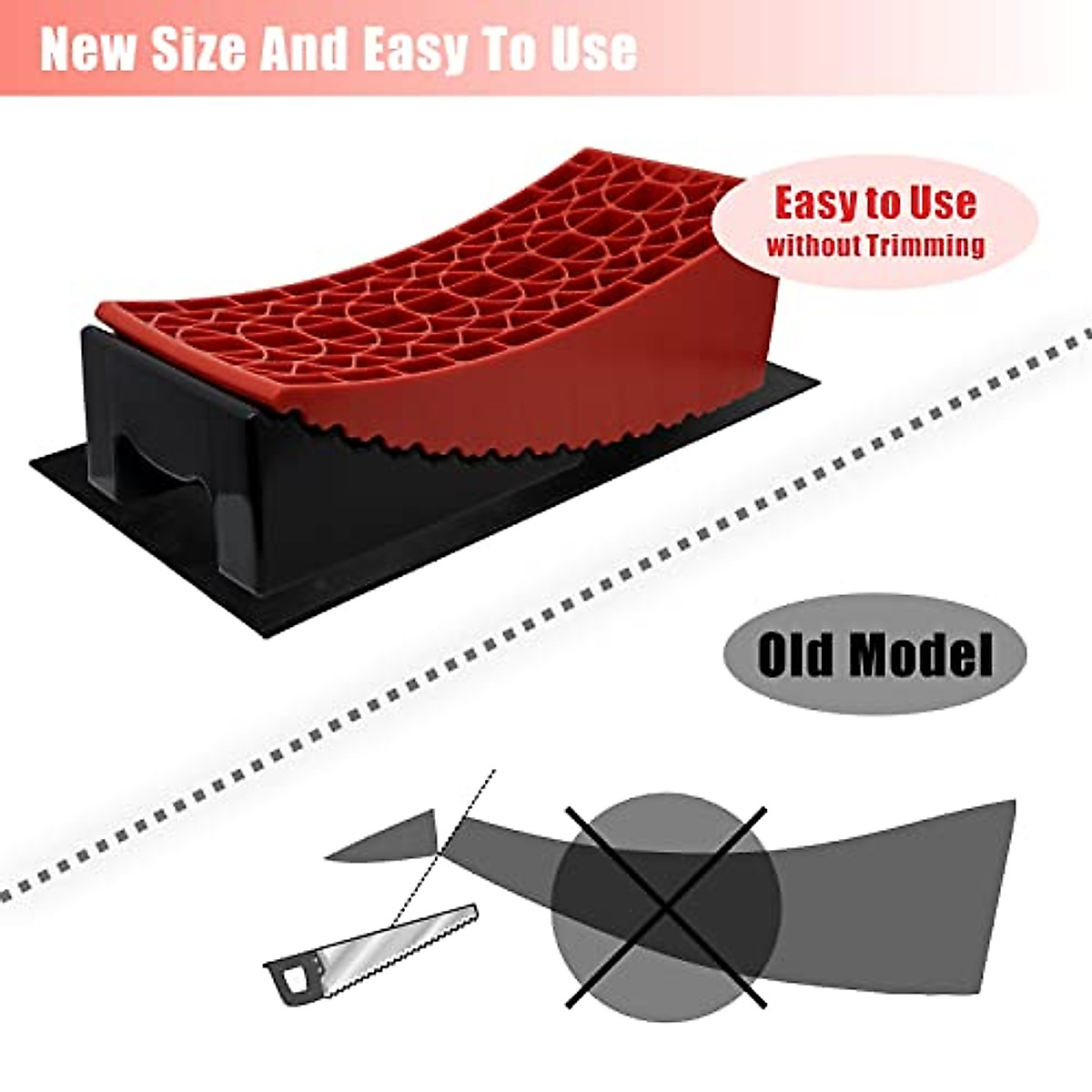 HRIDECYT Camper Levelers for Travel Trailers,No Trimming Required,Faster and Easier Than RV Leveling Blocks,Includes 2 Curved Levelers,2 Wheel Chocks,2 Non-Slip Mats,1 Carry Bag,Up to 35000lbs