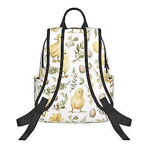 ILEABEC Travel Backpack For Women Men Duck Chickens Leaf Laptop Backpack Casual Daypack Backpacks