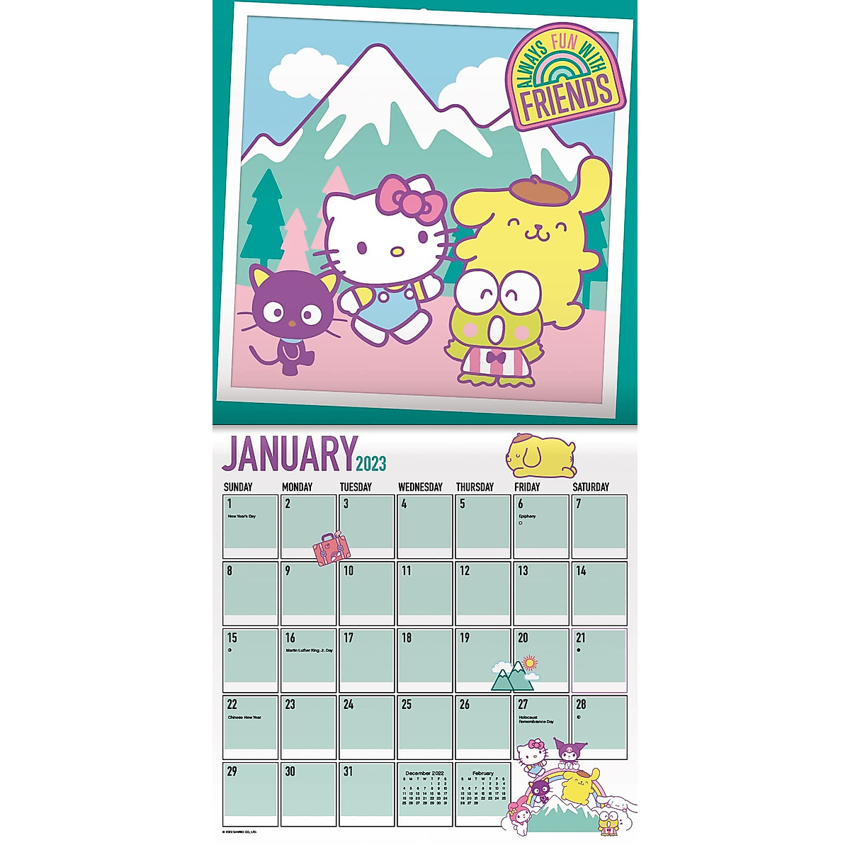 2023 Hello Kitty Mini Wall Calendar
