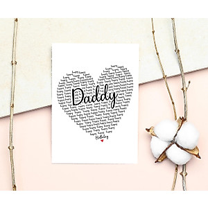 GavinsDesigns Happy Birthday Daddy Card - Cute Happy Birthday - Birthday Greeting Card - Sweet Birthday Card For Daddy - Anniversary-Thank You Card - Heart Happy Birthday Mom - I Love You Daddy Card