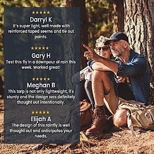 Onewind 11ft Hammock Tarp, Lightweight Silnylon Hammock Rain Fly, 4000mm Waterproof 4-Season Multiple Shelter Solution Camping Tarp Tent with Complete Accessories, OD Green