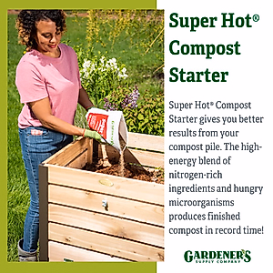 Gardeners Supply Company Super Hot Compost Starter | Compost Pile and Kitchen Waste Ultimate Booster | Activates 8 Bushels of Composts Materials Pile | 7 Pound Resealable Bag