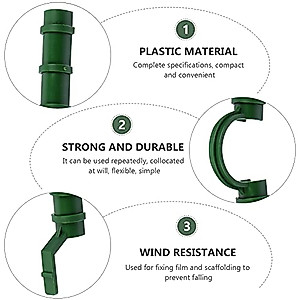 Cabilock 20pcs Garden Building Tube Clip Greenhouses Row Covers Clips Shelters Banner Frame Greenhouse Frame Pipe Tube Film Clip