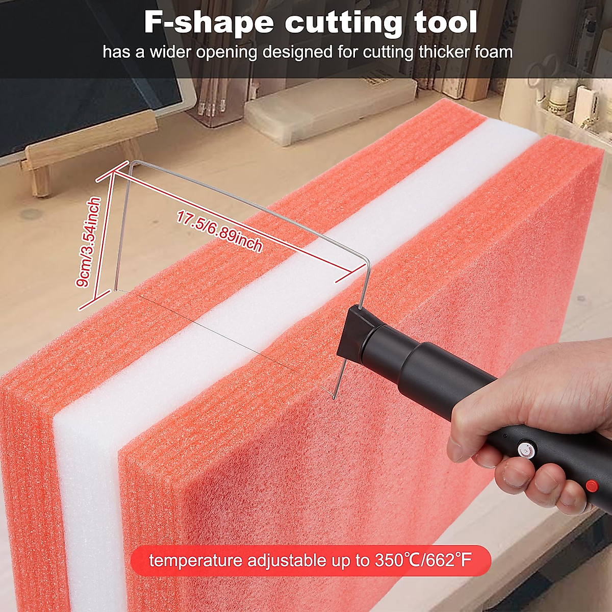 Hot Wire Foam Cutter - 4 in 1 Electric Cutting Machine Pen Tools Kit, 100-240V / 28W Styrofoam Cutting Pen with Versatile Tips and Carrying Case, Heated Foam Carving Knife Kit