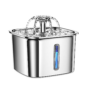 Innovation Award Winner - Veken 95oz/2.8L Stainless Steel Cat Water Fountain, Automatic Pet Fountain Dog Water Dispenser with Smart Pump for Cats, Dogs, Multiple Pets