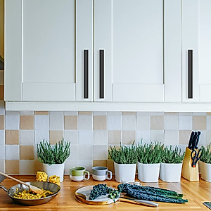 Asidrama 10 Pack 5 Inch(128mm) Matte Black Kitchen Cabinet Handles, Cabinet Pulls Kitchen Cabinet Hardware Cupboard Handles Drawer Pulls