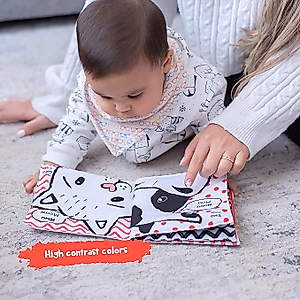 Bilingual Books for Babies | 3 Cloth Book Set Written in Spanish and English | Early Learning Sensory Development for Babies | Crinkle Touch | High Contrast Infant Toys For Early Development