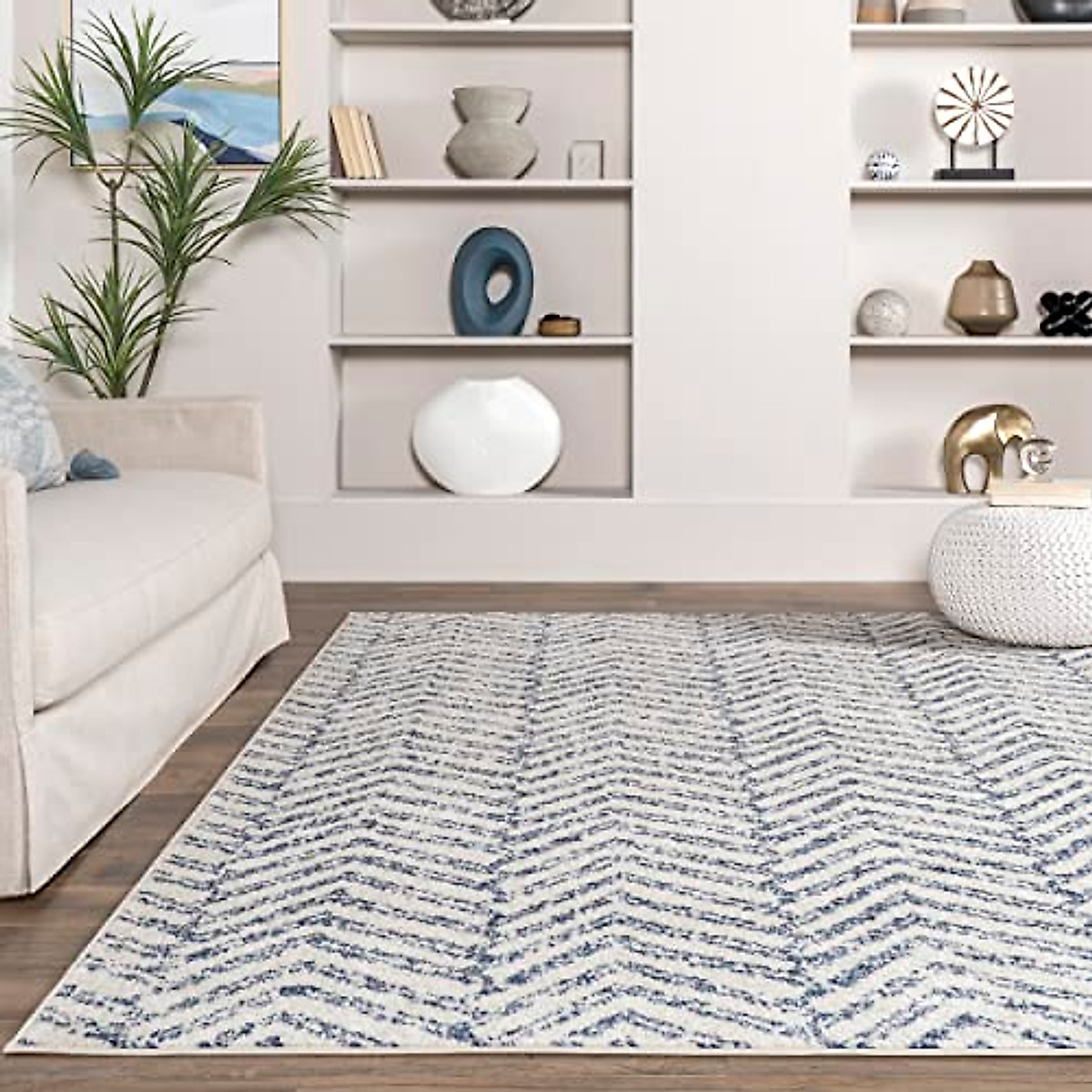 nuLOOM Rosanne Geometric Area Rug, 4' Round, Blue