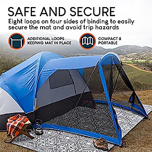 UrbanPatch RV Patio Mat | Camping Outdoor Rug Extra Large | 9x18' Thick Woven Reversible Mat | Washable Camper Carpet for Outside