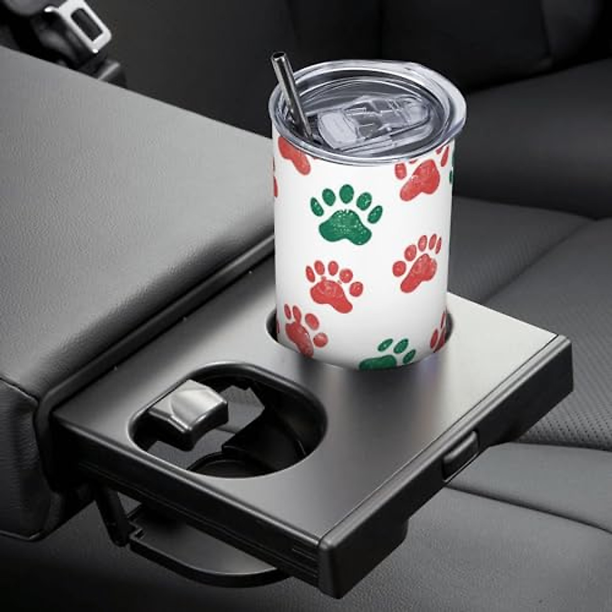 Tangopi Pink Teal Paw 20 oz Tumbler with Lid and Straw Insulated Travel Coffee Mug Reusable Spill Proof Coffee Cups Stainless Steel Water Bottle for Hot and Cold Drinks