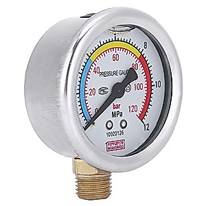 Pointer Pressure Gauge, Oil Immersed Fit for 30 40 60 Type Pump G1 4 Pressure Gauge DN8 Agricultural Supplies for Home Garden Farm