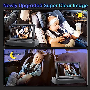 Soulgenix Baby Car Camera, Night Vision Function, 4.3" HD Wide Baby Car Monitor for Backseat, Car Camera for Baby Easily Observed, AHD Adjustable Camera for Comprehensive Baby Monitoring During Travel