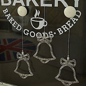 Sezrgiu 3 Pack LED Bells Christmas Tree String Light Window Hanging Ornament Starry Fairy Light Battery Operated Lamp for Window Festival Xmas Party Decoration (30CM Wire, 3 Pack Bells)