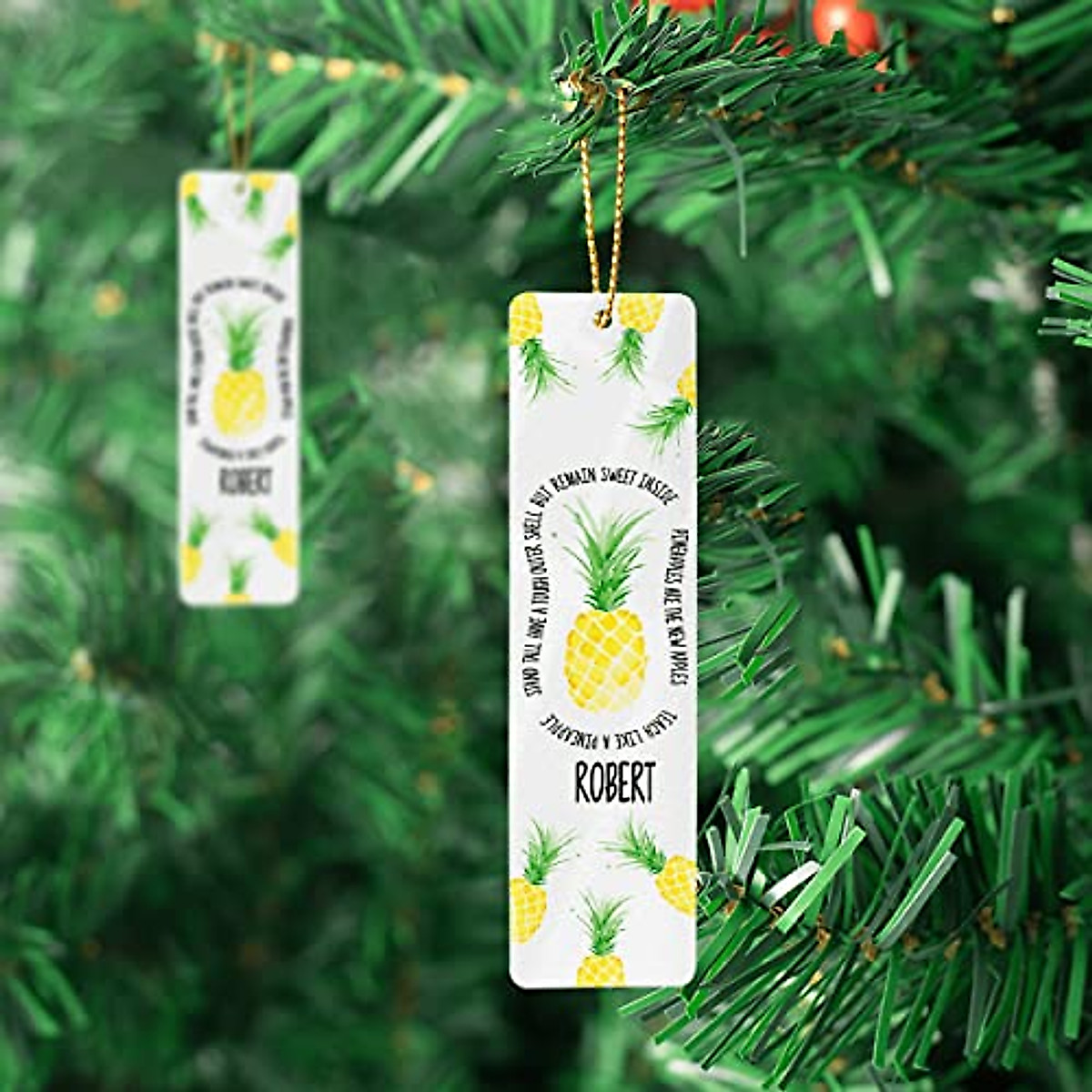Personalized Bookmark, Custom Inspirational Pineapple Quote Bookmarks, Pineapple Custom Metal Ruler Ornament Markers, Gifts for Book Lovers, Women Men, Readers On Birthday Christmas