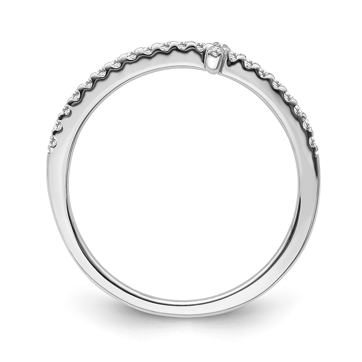 ARAIYA FINE JEWELRY 925 Sterling Silver Round-shape Diamond Cross Band Ring (1/6 cttw, I-J Color, I2-I3 Clarity), Size 8.5