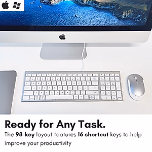 Macally Wired Keyboard for Mac, Compatible Apple Keyboard - Slim, Space-Saving Design USB Keyboard with Numeric Keypad - Budget-Friendly Laptop, MacBook Pro/Air, iMac Keyboard Replacement