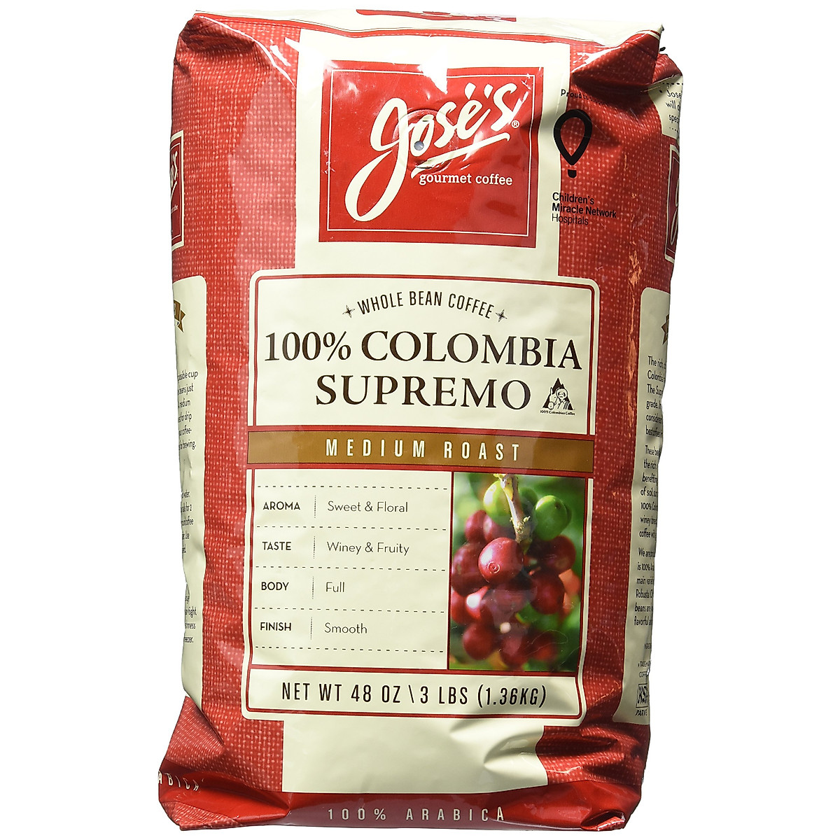 Jose's Whole Bean Coffee Columbia Supremo 3 Lbs