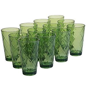 Certified International Green 20 oz Acrylic Ice Tea Drinkware (Set of 12), Green