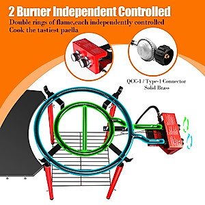 GRILL FORCE 22 Inch Paella Burner and Stand Set,Paella Pan Set,22 Inch Paella Pan,Paella Burner,Paella Pan and Burner Set,Paellera,Paella Kit with Carry Bag,Built-In Ignitor Regulator Hose,16 Servings