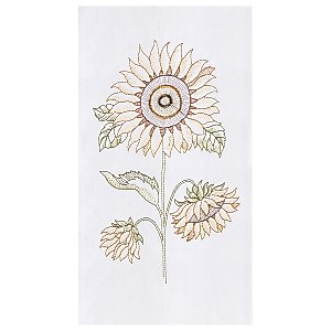 C&F Home Sunflower Flour Sack Kitchen Towel Decor Decoration 18" x 27" White