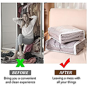 50 Pieces Clear Vinyl Zippered Storage Bags Bulk 15 x 11 x 4 Inches Clear Plastic Storage Bags with Zipper for Bedding Sheets Comforters Clothes Duvet Covers Blankets Linen Closet