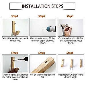 WINGOFFLY Decorative Wooden Hanging Coat Hat Hooks Modern Clothes Wall-Mounted Hanger Rack for Room Decor, Blue