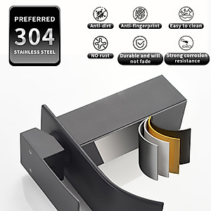 Bathroom Faucet Single Handle, 1 or 3 Hole Faucet Black Modern Bathroom Faucet, Waterfall Spout Faucet for Bathroom Sink, Single Handle Vanity Sink, Rv Lavatory Washbasin Faucet with Deck Plate & Hose