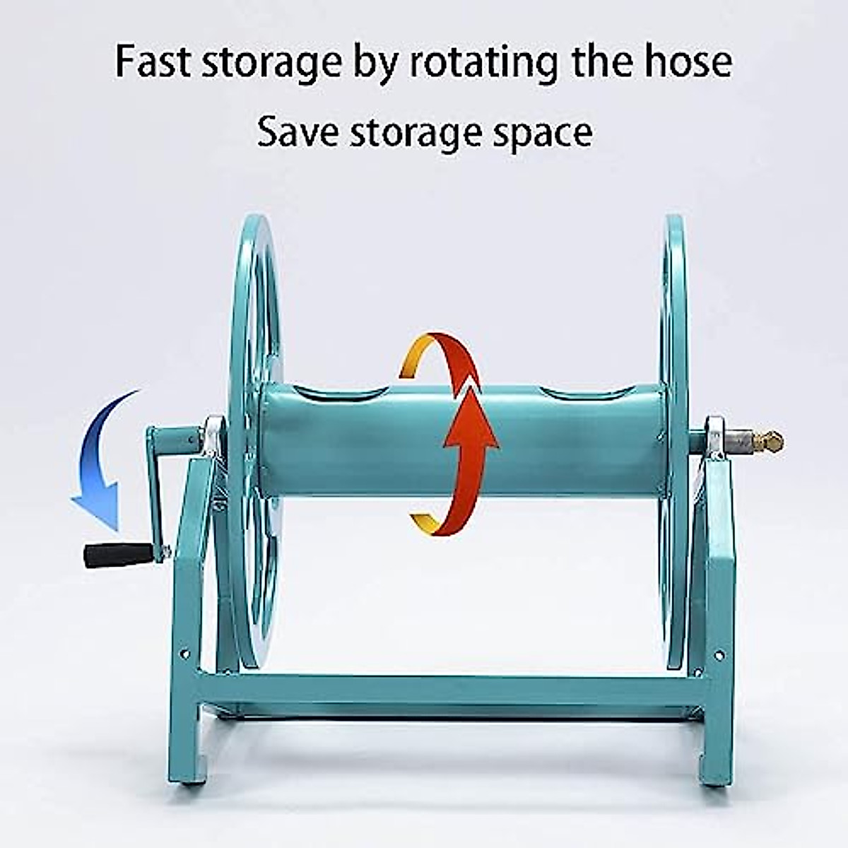 ILOOXI Wall Mounted Garden Hose Reel with Detachable Reel Metal Water Pipe Storage Rack,Wall-Mounted Design,Thickened Wrought Iron,with 3m Hose,1/2" Hose for Yard (Color : A)