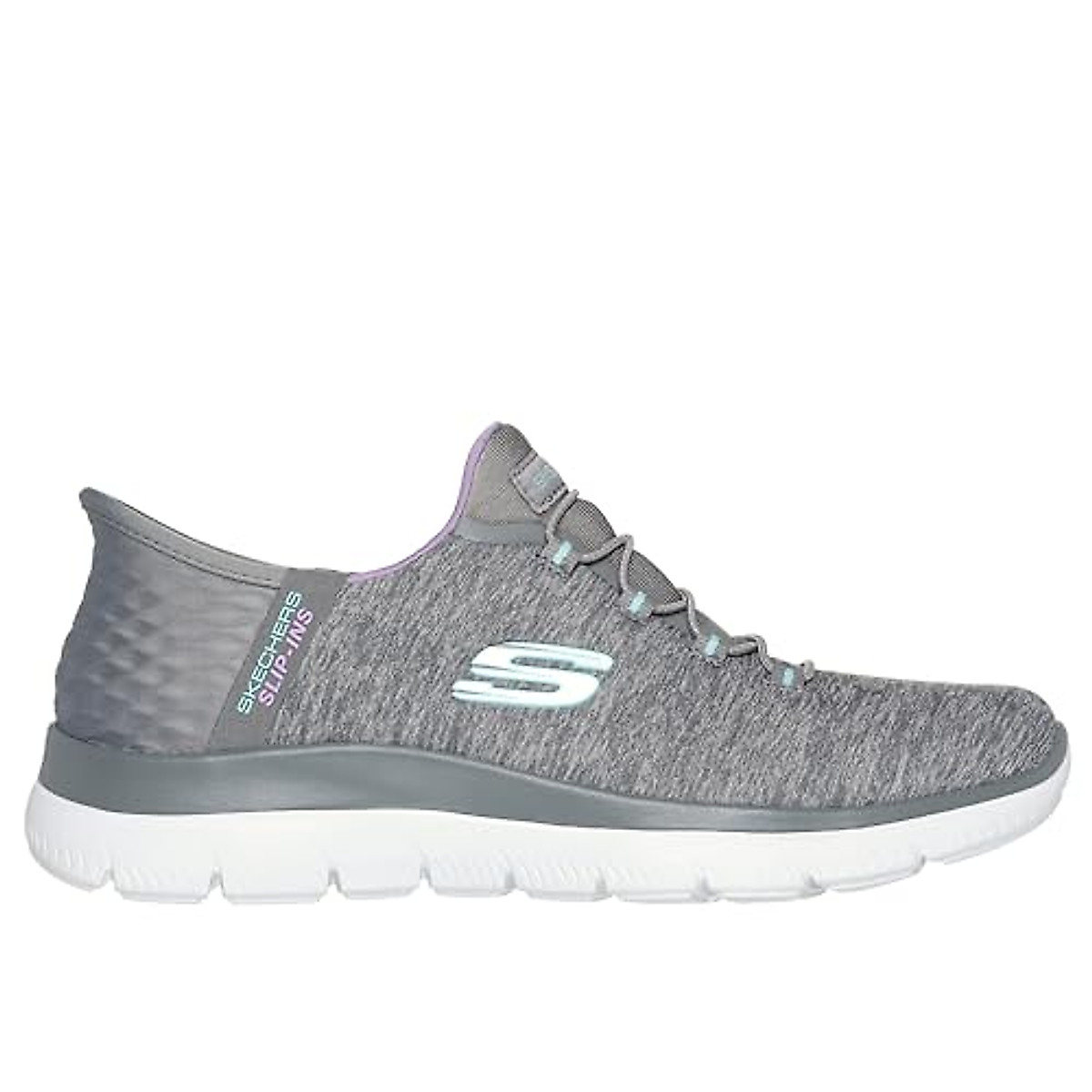 Skechers Women's Hands Free Slip Ins Summits Dazzling Haze Sneaker, Grey Mint, 8
