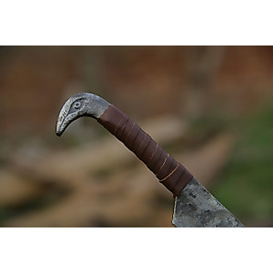 Viking Knife Custom Forged Full Tang Carbon Steel Ravens Head Hunting Camping Outdoor Knife Anniversary Birthday Xmas Gift Items