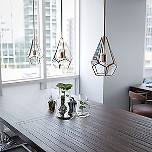 Kenroy Home 93891BAM Gemma 1 Light Pendant with Clear Glass with Burnished Antique Metal Finish, Rustic Style, 14" Height, 9.438" Width, 9.438" Depth