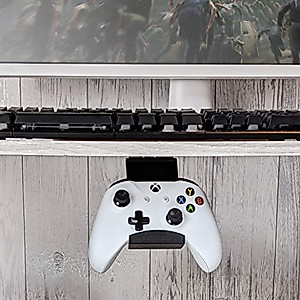 BRAINWAVZ Gamepad Under The Desk Mount Holder Hanger for XBOX One, Switch, PS4, PC, Steam, Steelseries & Most Game Controllers, No screws, VHB Tape (Black, Improved Adheasion Nov2019)