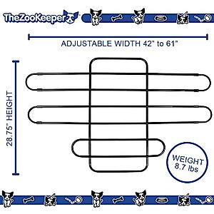 The ZooKeeper Vehicle Pet Barrier: Adjustable Universal for Cars, Trucks, SUVs – Moves with Your Vehicle Seats. Tilt. Slide. Recline. Easy Install Dog Car Gate - Strong Metal Tubing Gate Divider