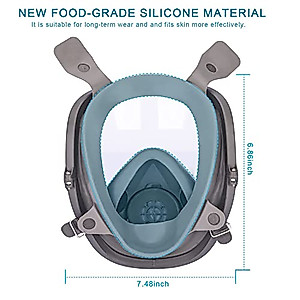 FNWD Reusable Full Face Mask with Activated Carbon Air Filter, Protect Against Gas,Paint,Dust,Chemicals and Other Work Protection（for 6800）
