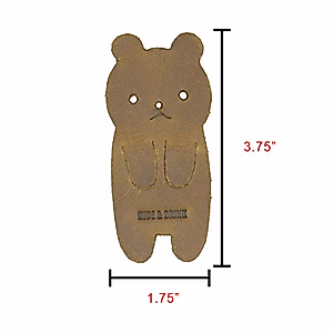 Hide & Drink, Leather Cute Teddy Bear Bookmark (2 Pack), Bookworm Gifts, Book Lover Accessories, Handmade Includes 101 Year Warranty :: Multicolor Earth