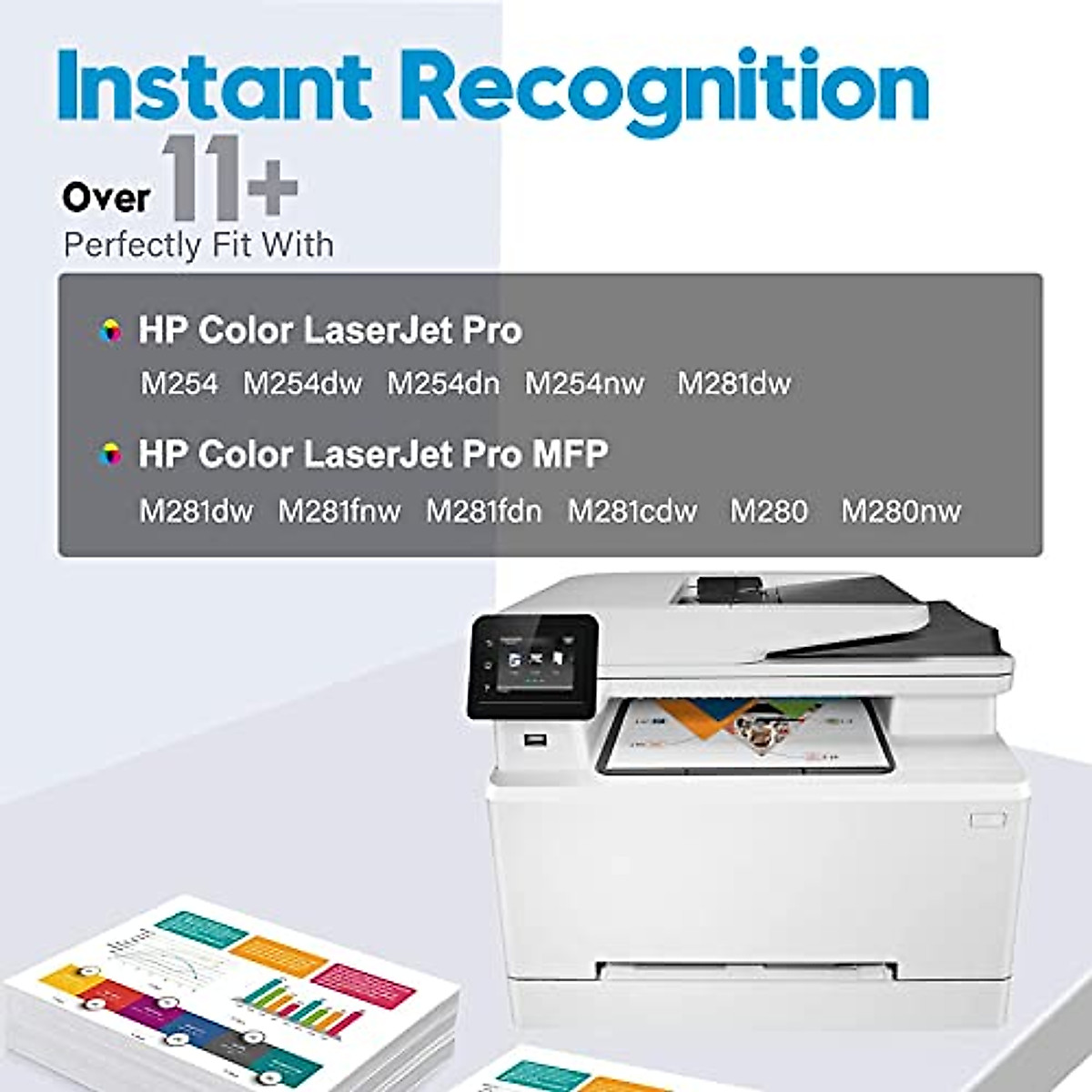 202A 202X Toner Cartridge 5 Pack Compatible Replacement for HP 202A CF500A 202X Laserjet Pro MFP M281fdw M281cdw M281fdn M254dw M254nw M254dn M281 Toner Printer (2 Black, 1 Cyan, 1 Yellow, 1 Magenta)