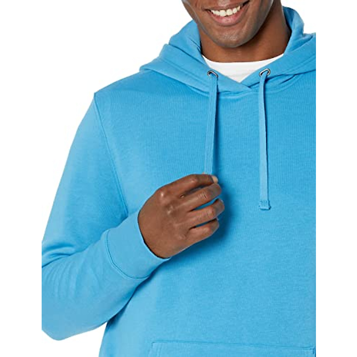 Amazon Essentials Men's Lightweight Long-Sleeve French Terry Hoodie, Turquoise Blue, Medium