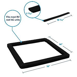 Camco 14-Inch x 14-Inch Universal Camper Roof A/C Gasket Kit | Features a Waterproof Compression Seal, Self-Adhesive Picture Frame Gasket, and Self-Adhesive Leveling Pads (25071)