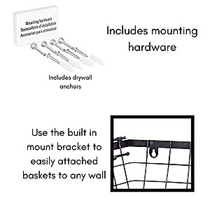 BirdRock Home Wire Basket for Storage - Set of 2 Baskets - Stackable - Hanging – Wall Shelf - Fruit Vegetable Organization – Pantry Cabinet - Metal Bin for Kitchen Counter – Bathroom Storage