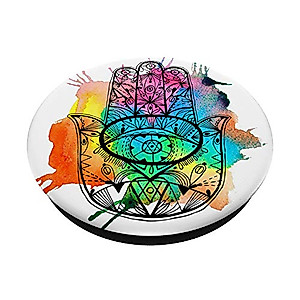 Hamsa Hand watercolor illustration PopSockets PopGrip: Swappable Grip for Phones & Tablets