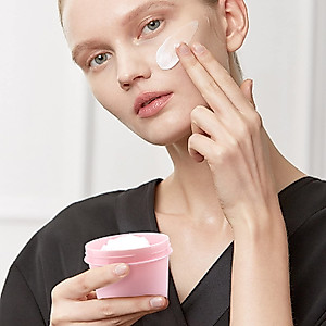 Cosywell Plastic Cream Jars 3.4oz/100ml Empty Cosmetic Pot Jars 4 Pieces Refillable Travel Containers for Toiletries TSA Approved Leak-proof Travel Size Accessories with Lids（Pink）