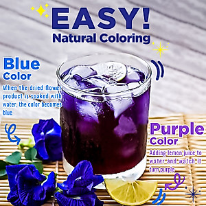 Butterfly Pea Flower Tea (3.52 Oz) Healthy herbal tea caffeine free and gluten free. Flower tea made with single ingredient for healthy skin and hair