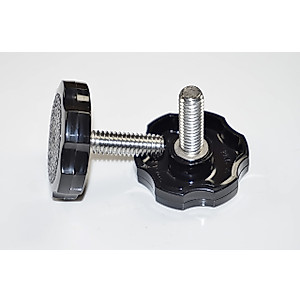 5/16-18 x 1" Thumb Screw Thumbscrew Black Thumb Screws Stainless Steel Standard Coarse Threads Clamping Rosette Knobs - Made in The USA (6)