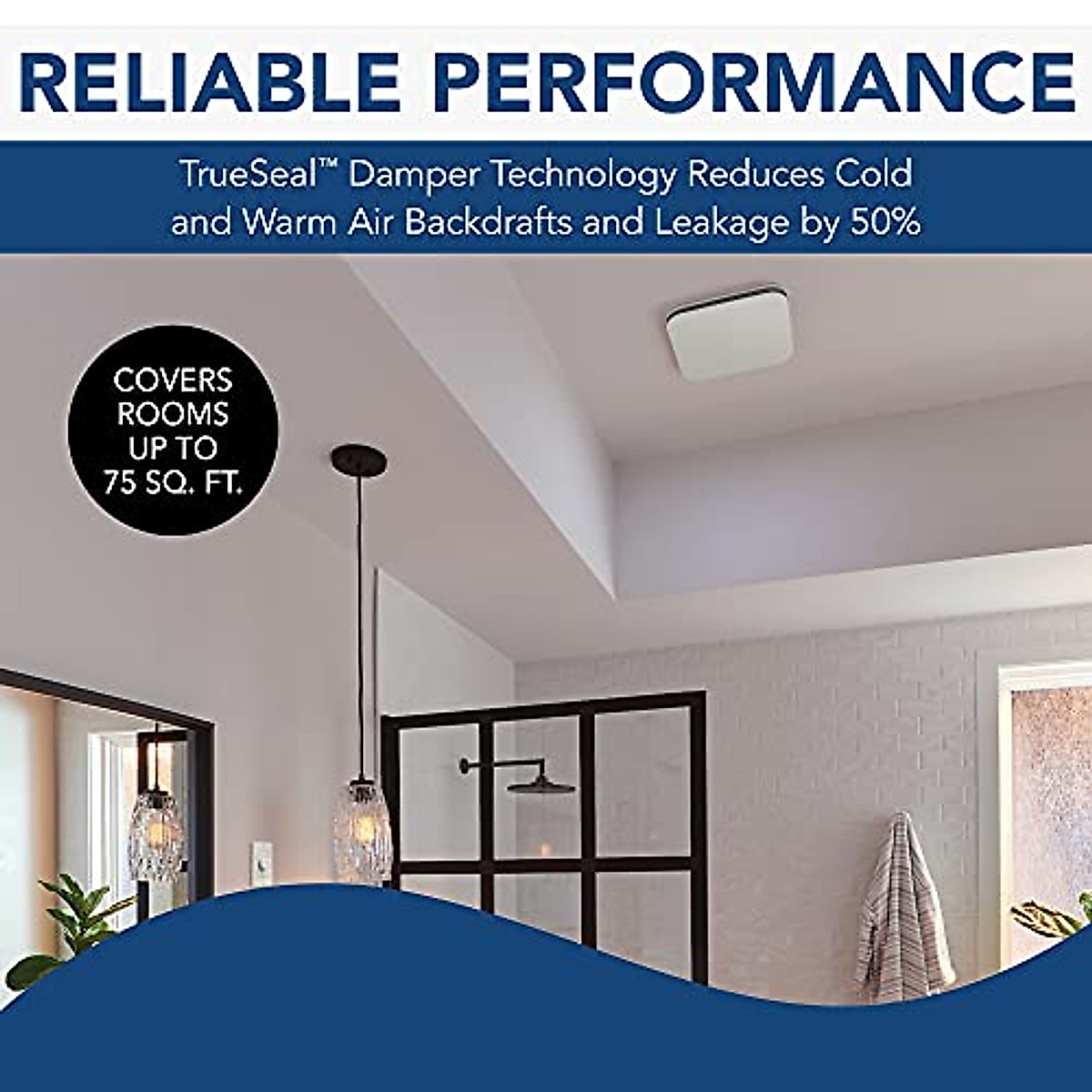 Broan-NuTone AER80K Roomside CleanCover Bathroom Ventilation Exhaust Fan, 80 CFM, 0.7 Sones, White