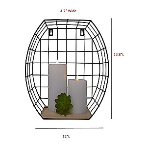 THE NIFTY NOOK I Set of 2 I Farmhouse Metal and Wood I Wall Shelves I Home and Kitchen Storage (Black Curves)