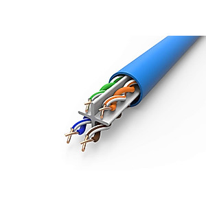 DG Cat6 Riser (CMR), 1000ft, Unshielded, 24AWG, with Spline (+), Solid Bare Copper, 600MHz, ETL Listed, Indoor/Home/Commercial Use, Bulk Ethernet Cable, Blue